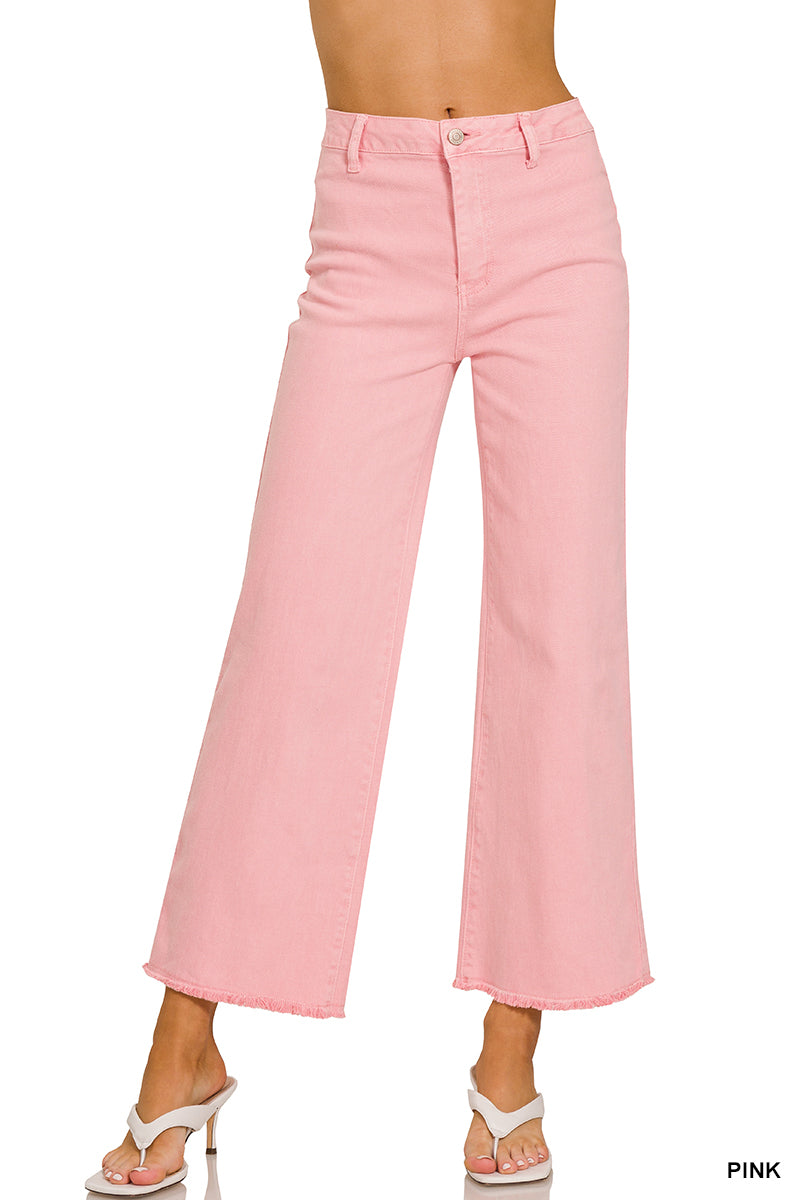 Cropped Wide Leg Jeans in Pink – The Tulip Magnolia